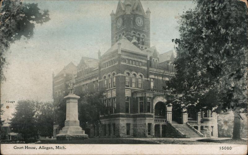 Court House Allegan, MI Postcard