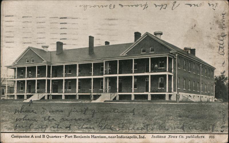 Companies A and B Quarters Fort Benjamin Harrison, IN Postcard