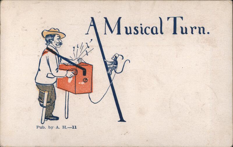 A Musical Turn Organ Grinders Postcard