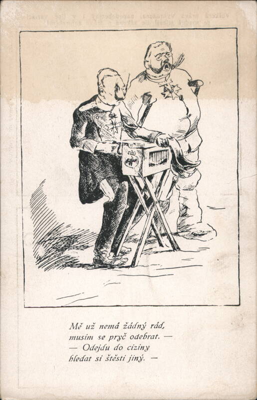 Vintage Czech Cartoon Postcard Caricatures Postcard