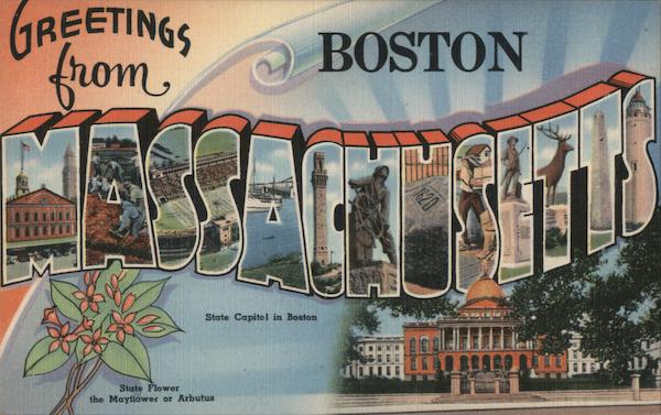 Greetings from Boston Massachusetts Postcard