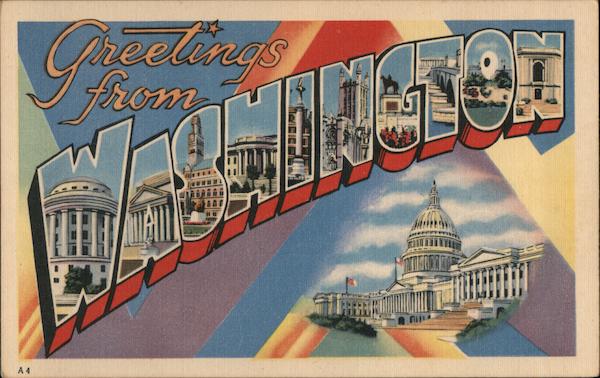 Greetings from Washington District Of Columbia Washington DC Postcard