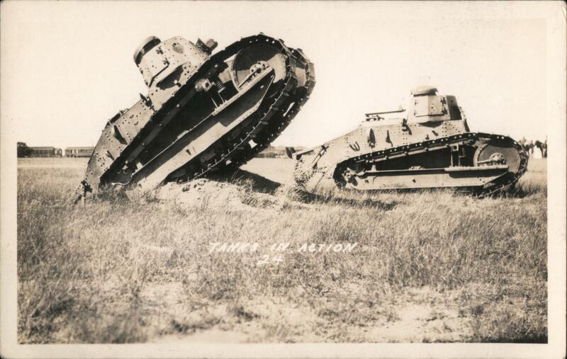 Two French Renault FT Tanks World War I Postcard