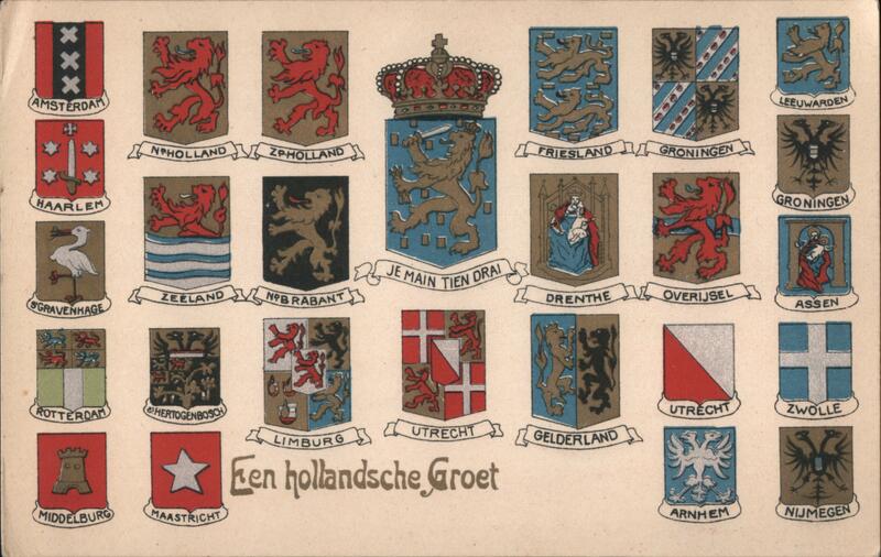 Dutch Coat of Arms Netherlands Coat of Arms & Family Crests Postcard