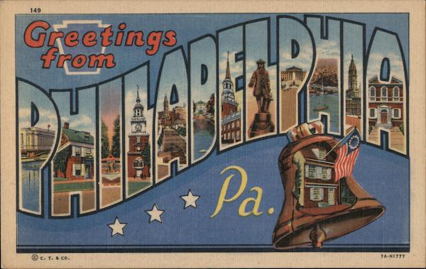 Greetings from Philadelphia Pennsylvania Postcard