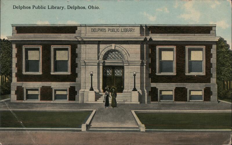Delphos Public Library, Delphos, Ohio Postcard