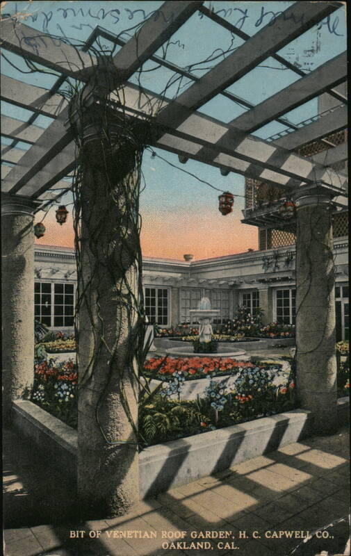 Bit of Venetian Roof Garden, H. C. Capwell Co., Oakland, CA California ...
