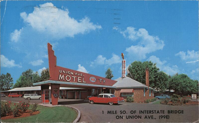 Union Ave. Motel, Portland, Oregon Gan Homer Postcard
