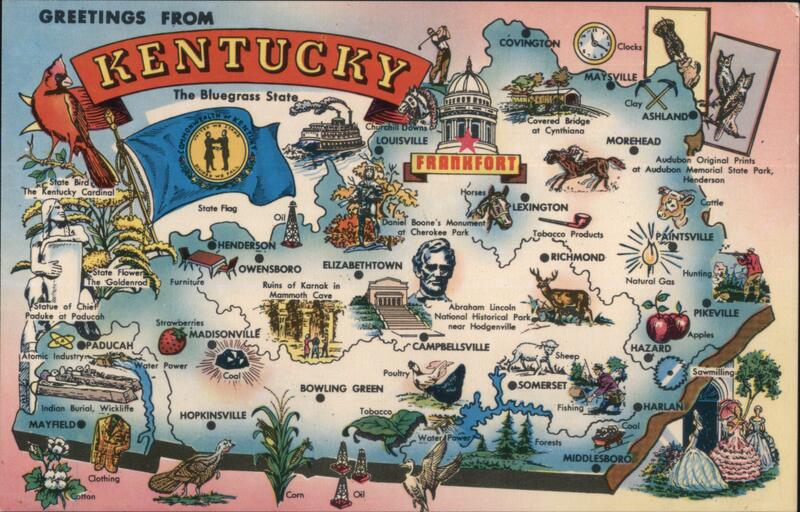 Lot of 46 US State Map Postcards Maps Postcard