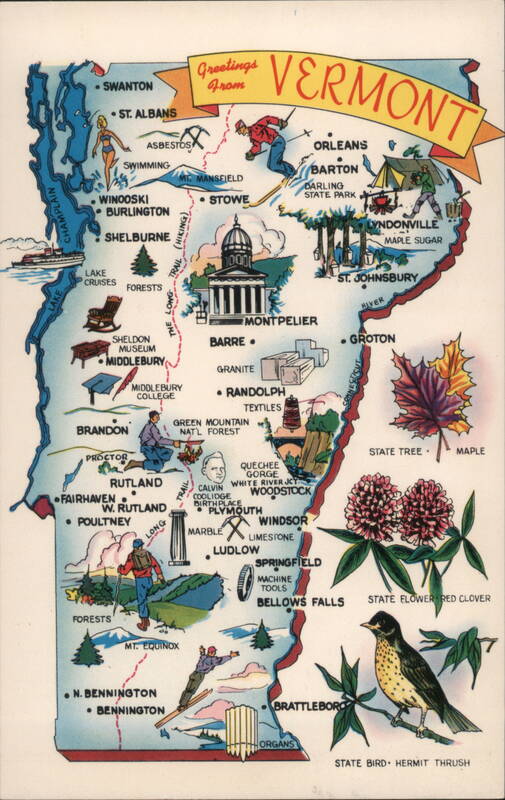 Lot of 46 US State Map Postcards Maps Postcard