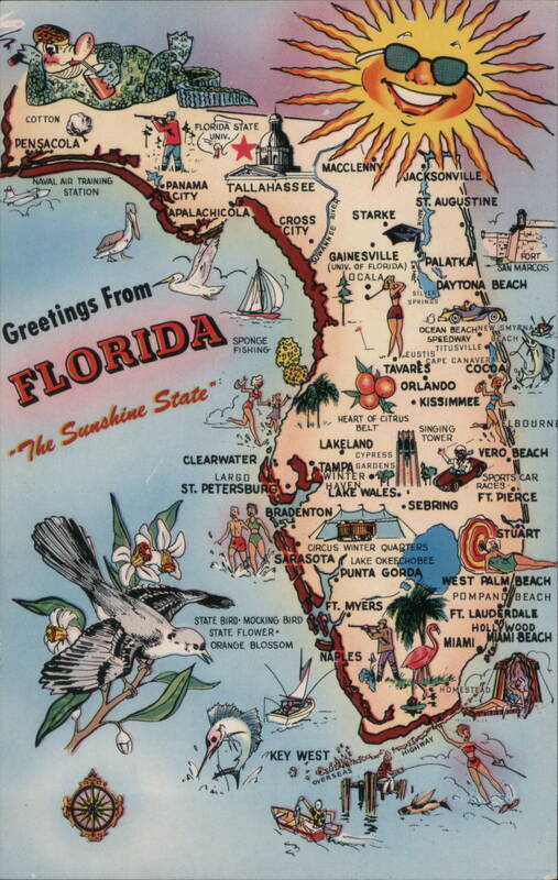 Lot of 46 US State Map Postcards Maps Postcard