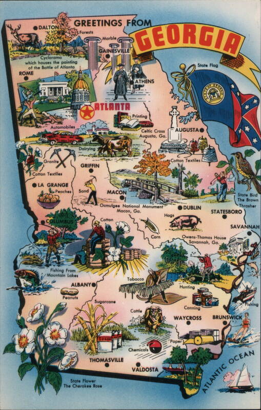 Lot of 46 US State Map Postcards Maps Postcard