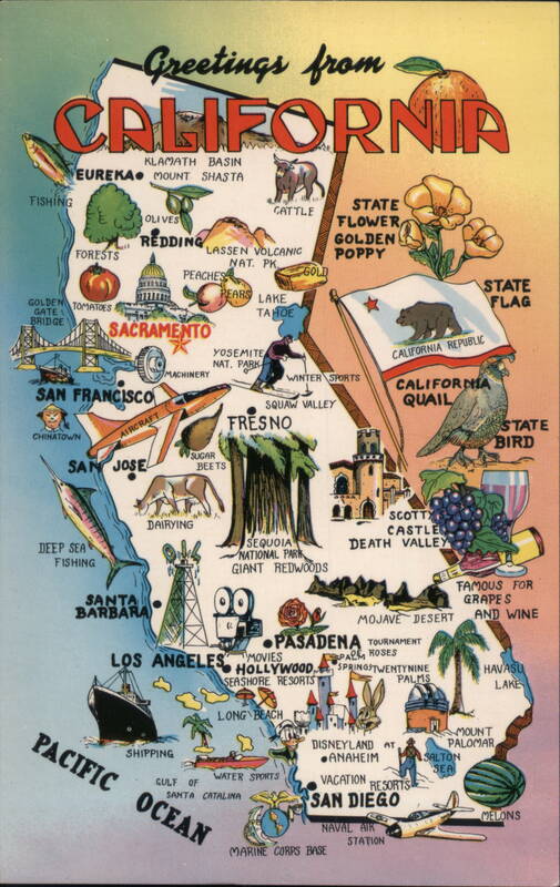 Lot of 46 US State Map Postcards Maps Postcard