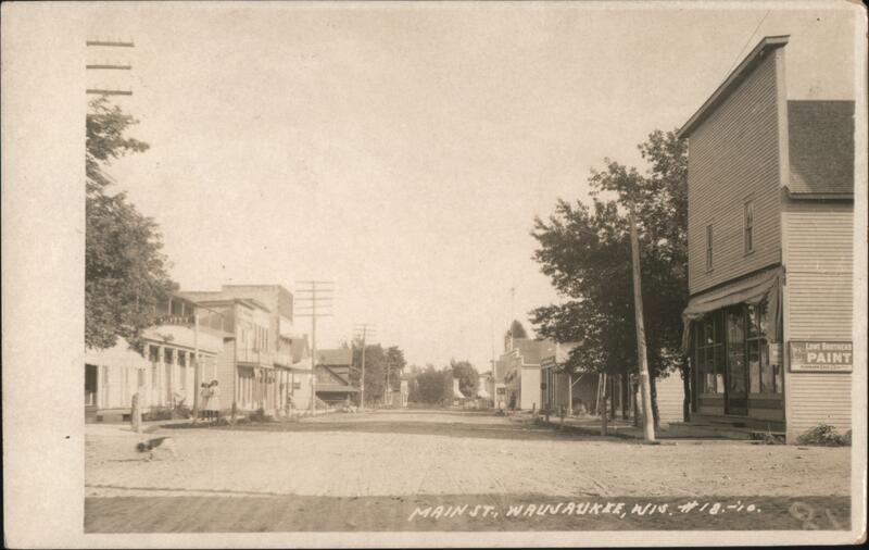 Main Street, Wausaukee, Wisconsin Postcard