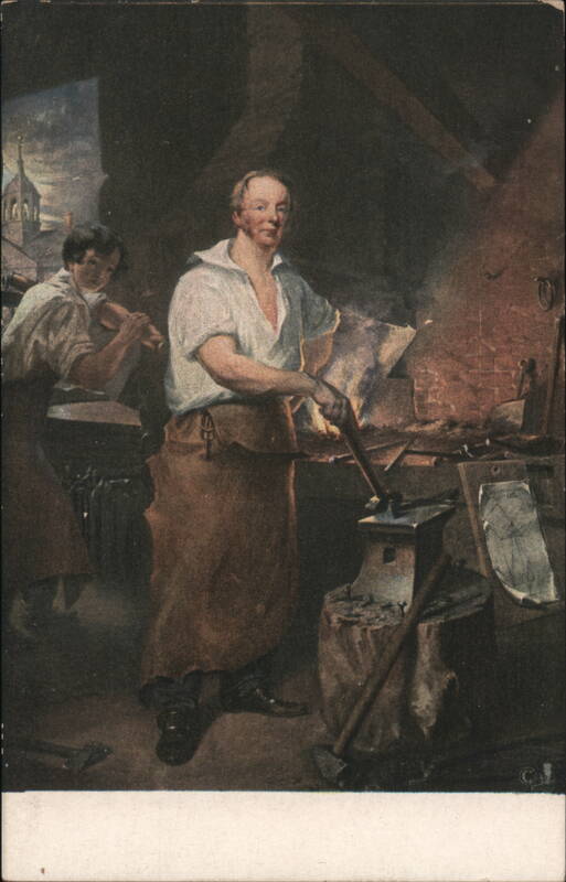 Pat Lyon at the Anvil, Portrait of a Blacksmith by John Neagle Art Postcard