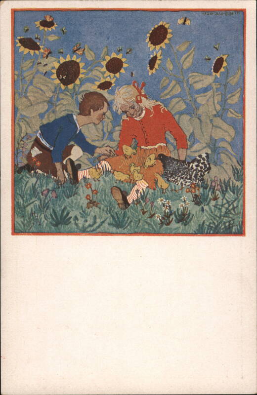 Set of 5 Austrian Junior Red Cross Cards Designed by Prof. Cizek's ...