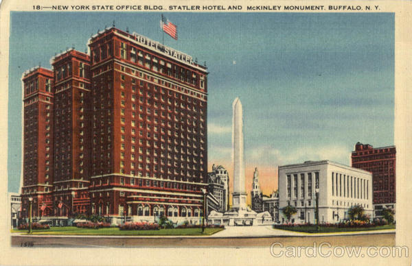 New York State Office Bldg., Statler Hotel and McKinley Monument ...