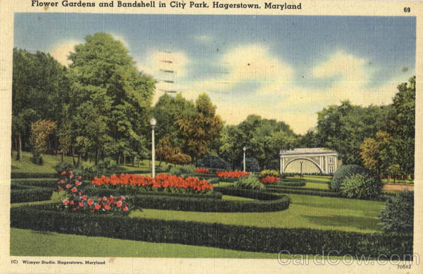 Flower Gardens and Bandshell in City Park Hagerstown, MD
