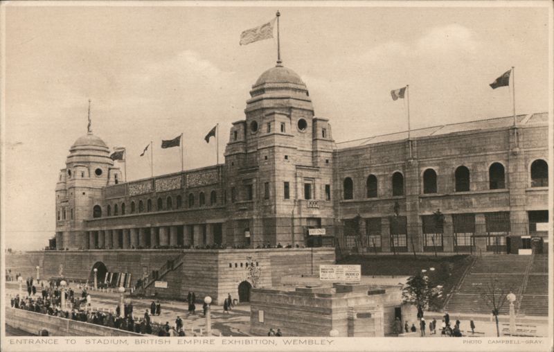 Entrance to Stadium, British Empire Exhibition, Wembley United Kingdom ...