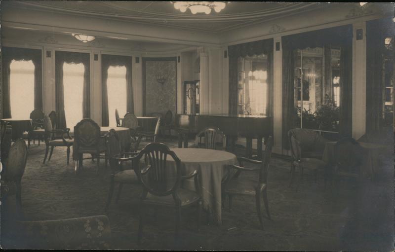 Salon on SS Cap Polonio Interiors Postcard