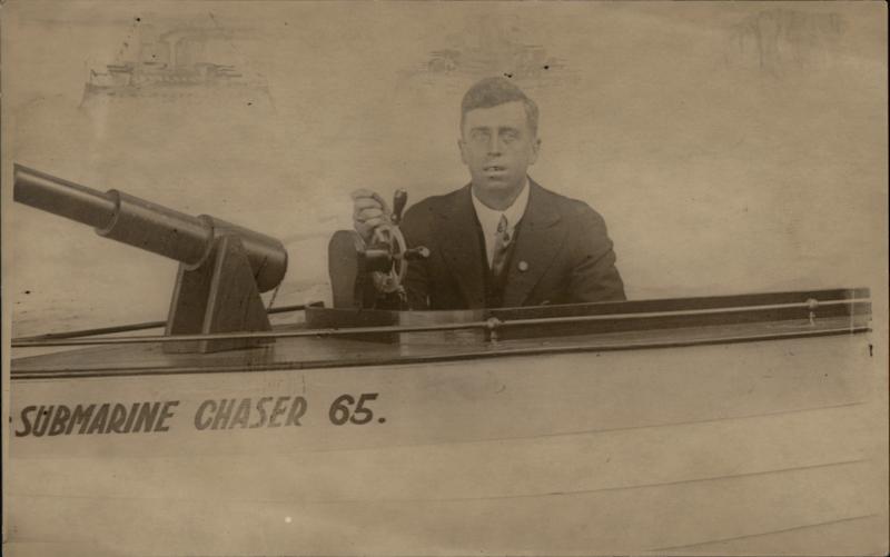 Submarine Chase #65 used in World War II Stonington, CT Postcard