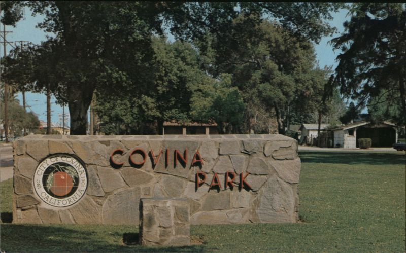 Covina Park Entrance Sign California David Rubinoff Postcard