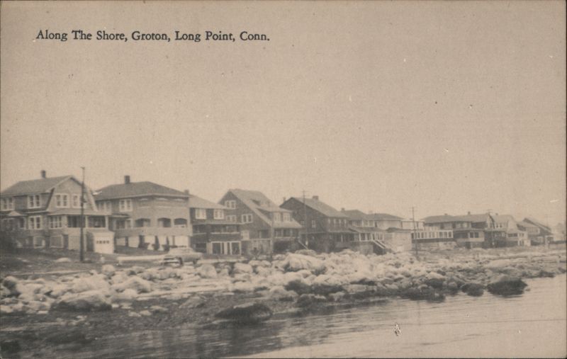 Along The Shore, Groton, Long Point, Conn. Groton Long Point, CT Postcard