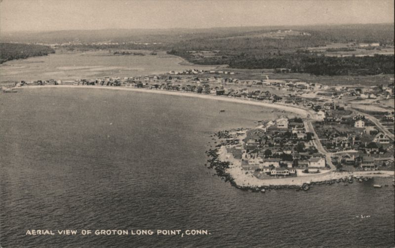 Aerial View of Groton Long Point, Connecticut Postcard