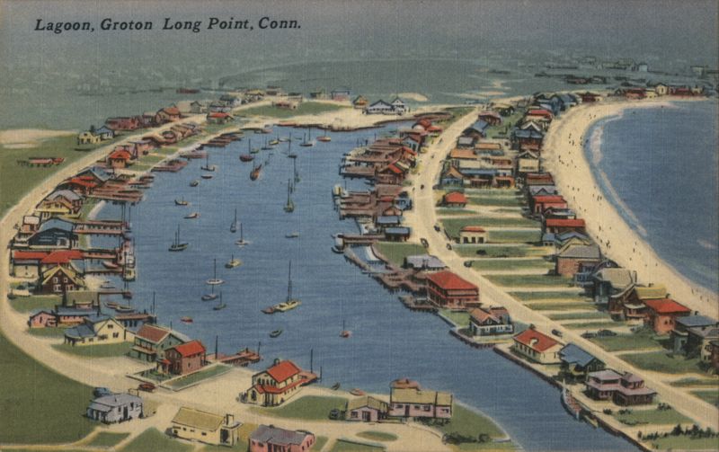 Lagoon, Groton Long Point, Conn. Connecticut Postcard