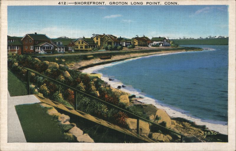 Shorefront, Groton Long Point, Conn. Connecticut Postcard