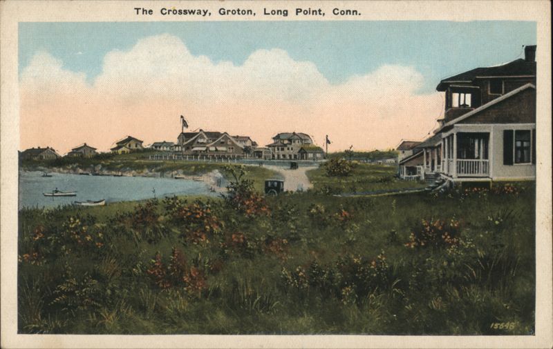 The Crossway, Groton Long Point, Conn. Connecticut Postcard