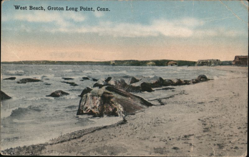 West Beach, Groton Long Point, Conn. Connecticut Postcard