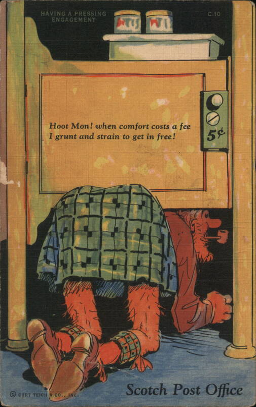 Having a Pressing Engagement - Scotch Post Office Comic, Funny Postcard