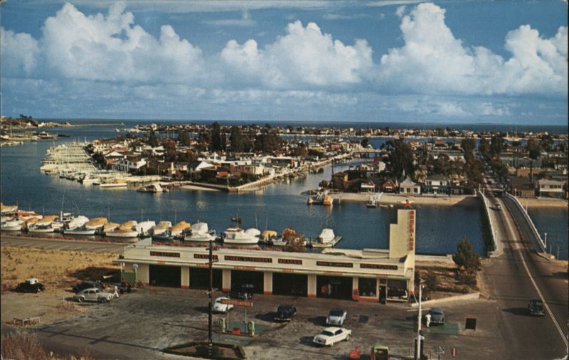 Balboa Island bridge, Newport Harbor California Postcard