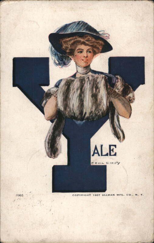 Yale Girl with Muff, College Letter Y - Alphabet Letters - More Topics