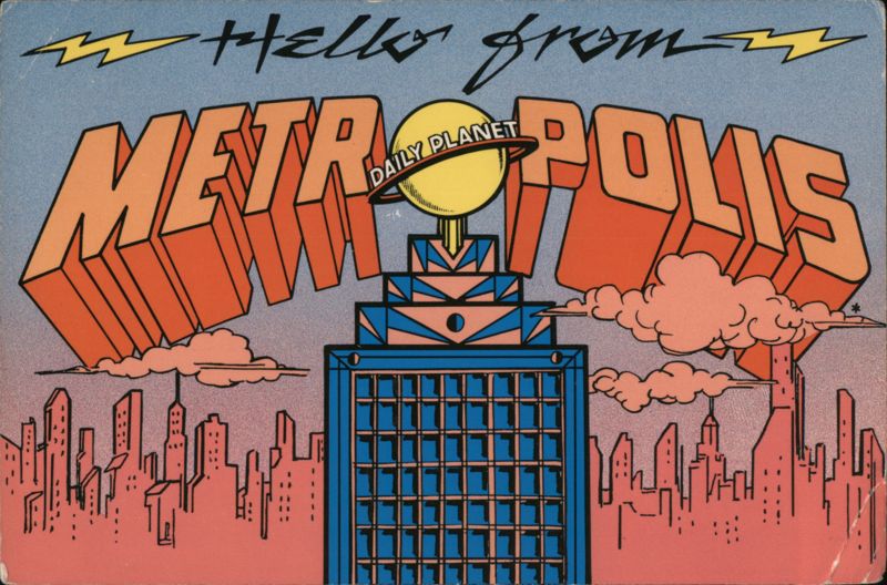 Hello from Metropolis, Daily Planet Building Cartoons Postcard