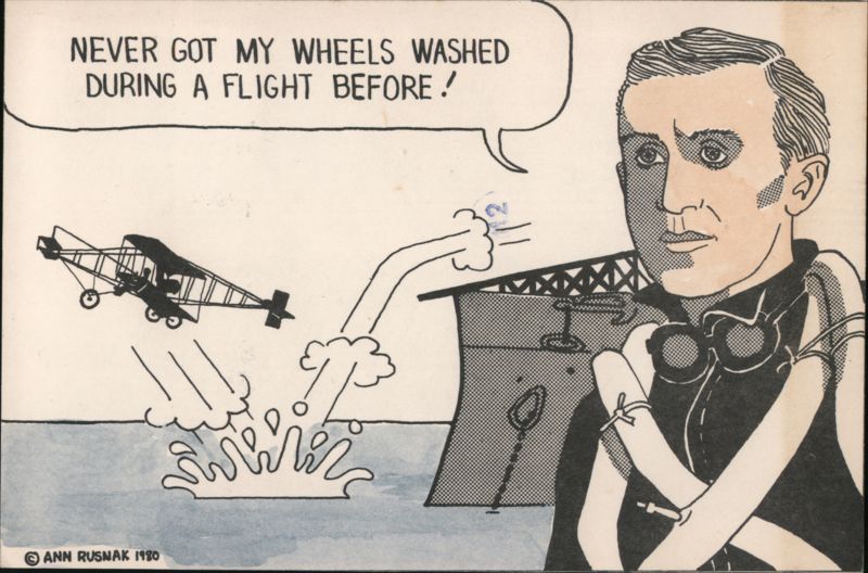 First Airplane Flight from Ship, Nov 14, 1910 Aircraft Ann Rusnak Postcard