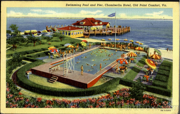Swimming Pool and Pier, Chamberlin Hotel old Point Comfort, VA