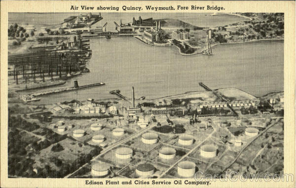 Royalty Free Image - Air View showing Quincy,Weymouth,Fore River Bridge ...