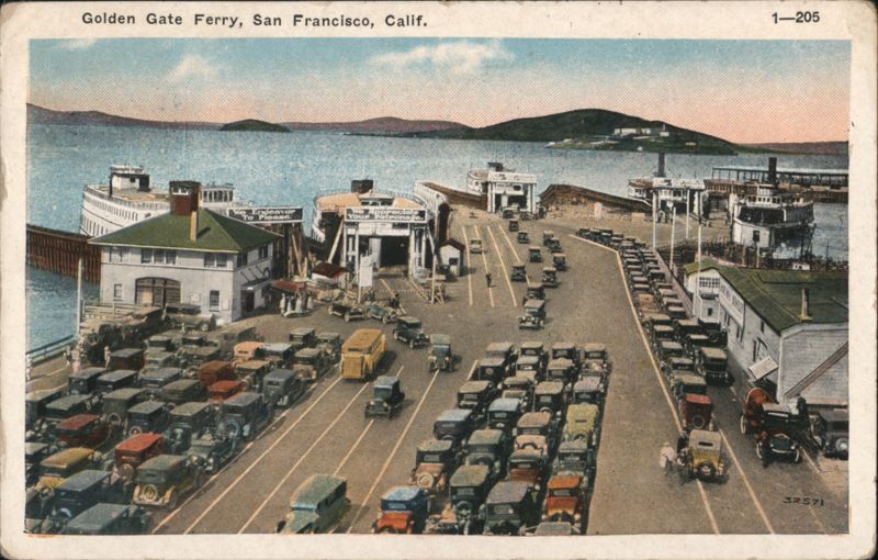 Golden Gate Ferry, San Francisco California Postcard