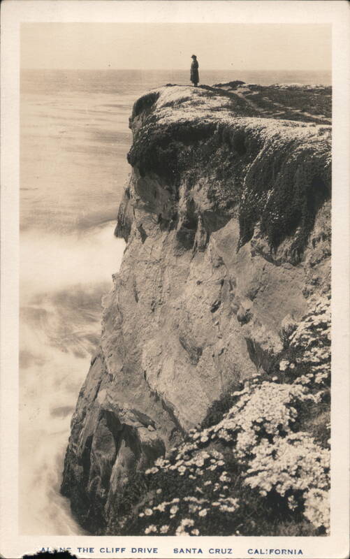 Alone The Cliff Drive, Santa Cruz, CA California Postcard