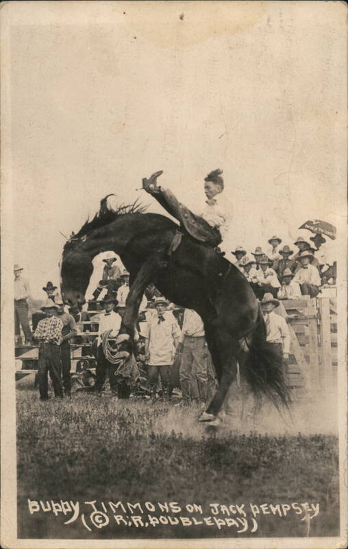 Buddy Timmons on Jack Dempsey, Bucking Bronco Rodeos R.R. Doubleday ...