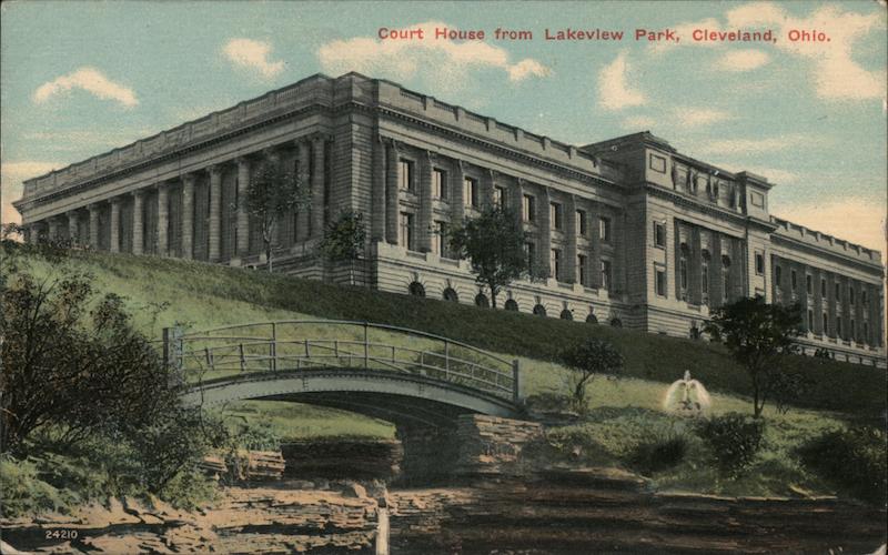 Court House from Lakeview Park Cleveland, OH Postcard