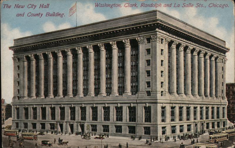 The New City Hall and County Building Courthouse Chicago, IL Postcard