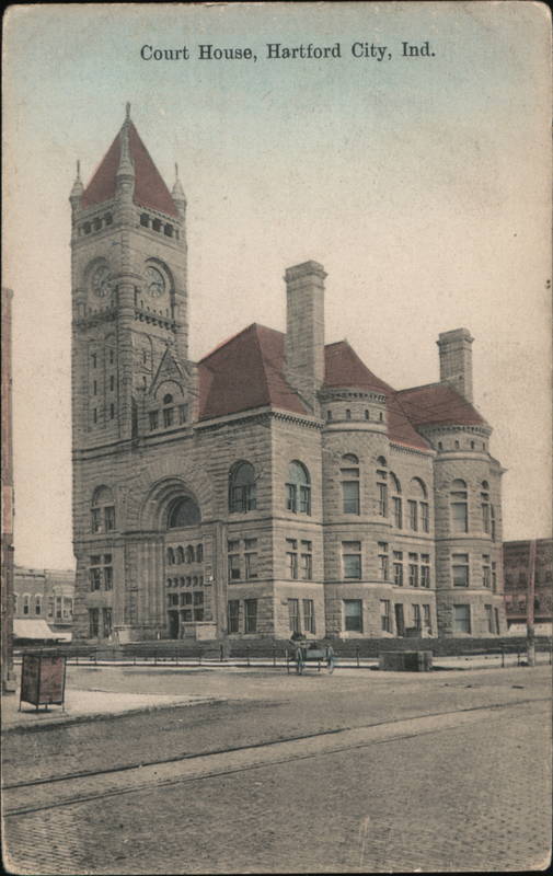 Courthouse, Hartford, City, Ind. Hartford City, IN Postcard