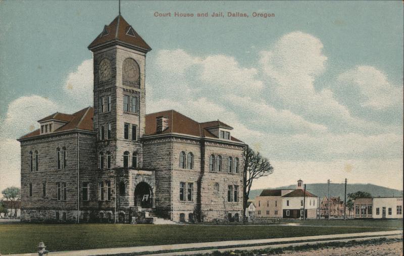 Courthouse and Jail, Dallas,Oregon Postcard