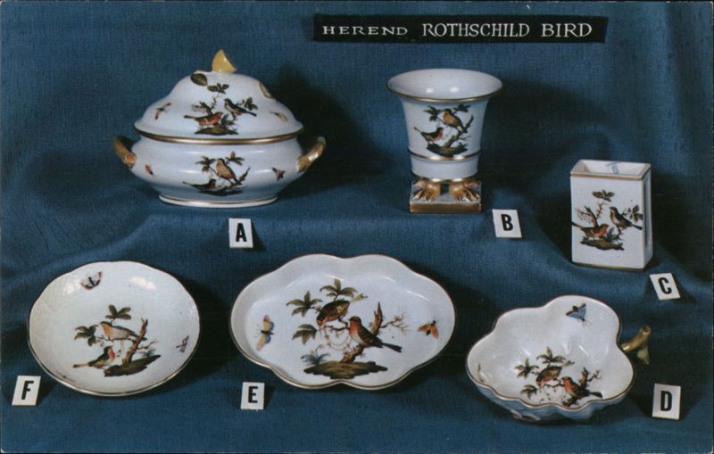 Herend Rothschild Bird Hand Painted Porcelain Advertisement New York ...