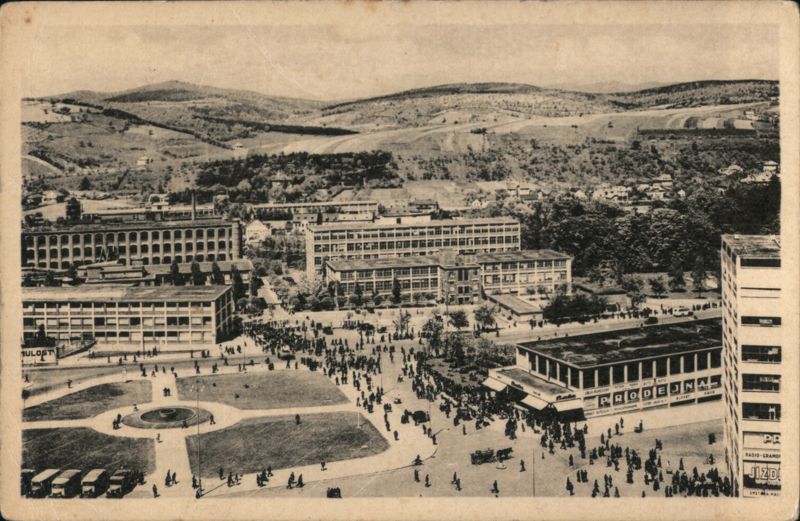 Náměstí Práce (Labour Square), Zlín Czechoslovakia Postcard