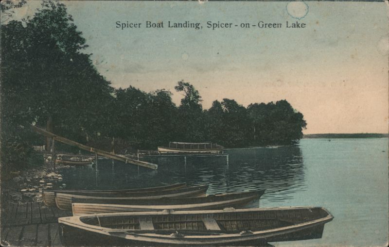 Spicer Boat Landing on Green Lake Minnesota Wold & Simons Postcard