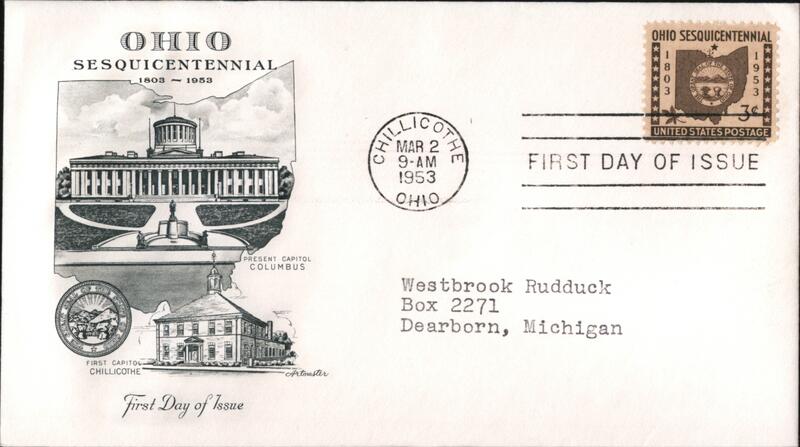 1953 3c Ohio Sesquicentennial First Day Cover